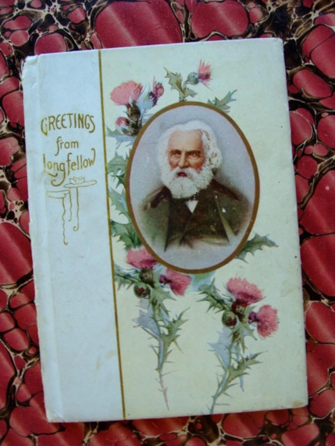 1910 Antique Edwardian Lithographs Greetings From Longfellow Love's ...