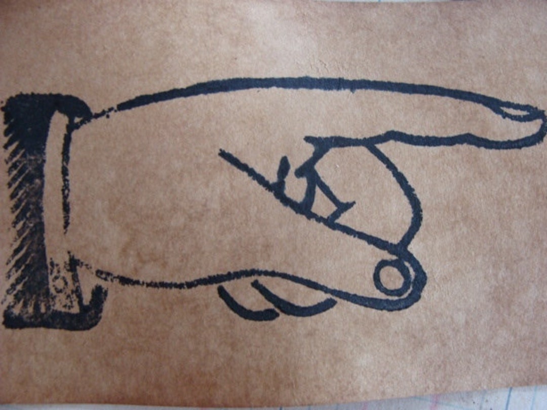 Hand Dyed and Hand Stamped Large Finger Pointing Steampunk Hang Tags ...