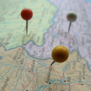 Vintage Map Pins Tacks Mid Century Modern the Places I Have Been - Etsy