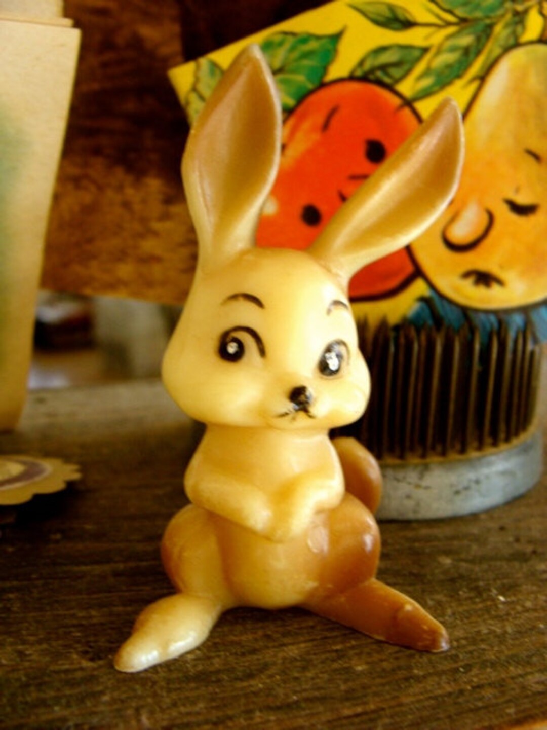 One Vintage Kitsch Adorable Big Eyed Celluloid Bunny Rabbit - Etsy