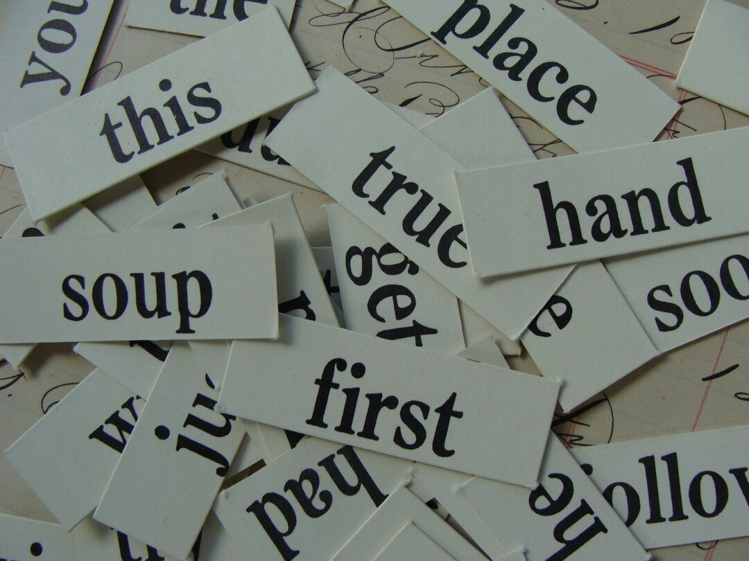Vintage Cardboard Dozen Words Anagrams Flash Card Type Game Pieces ...