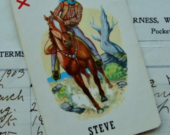 Rare Vintage Cowboy Flash Card - Etsy