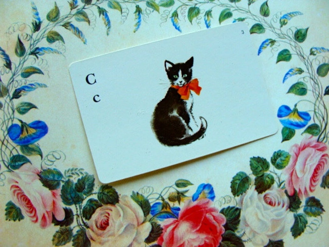 Vintage Kitten Kitsch Kitty Black Cat Flash Card - Etsy