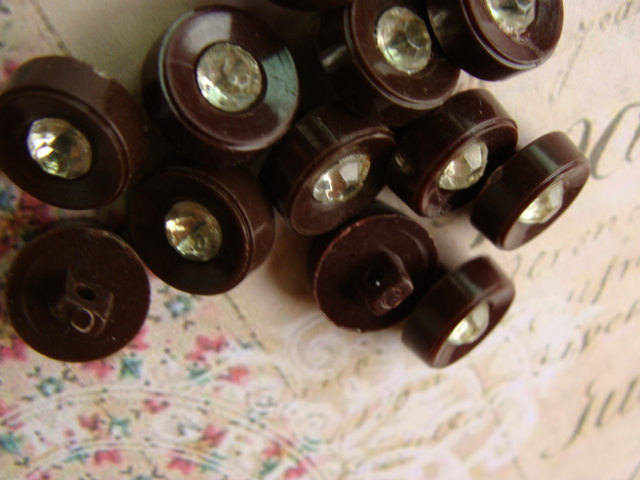 Vintage Rhinestone Buttons Matching Button Set Chocolate Brown - Etsy