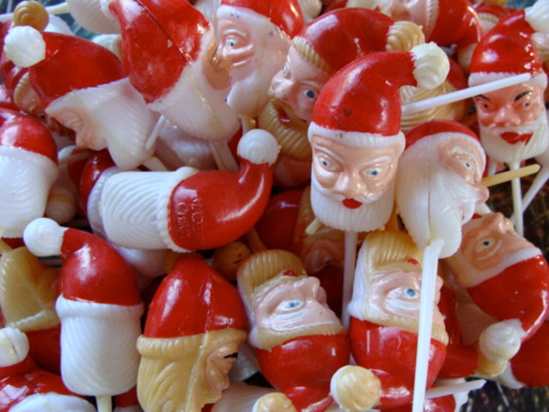 Half Dozen Vintage Antique Kitsch Santa Cupcake Picks - Etsy