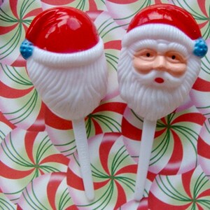 Half Dozen Kitsch Santa Cupcake Picks When Santa Was Fat and Pretty - Etsy