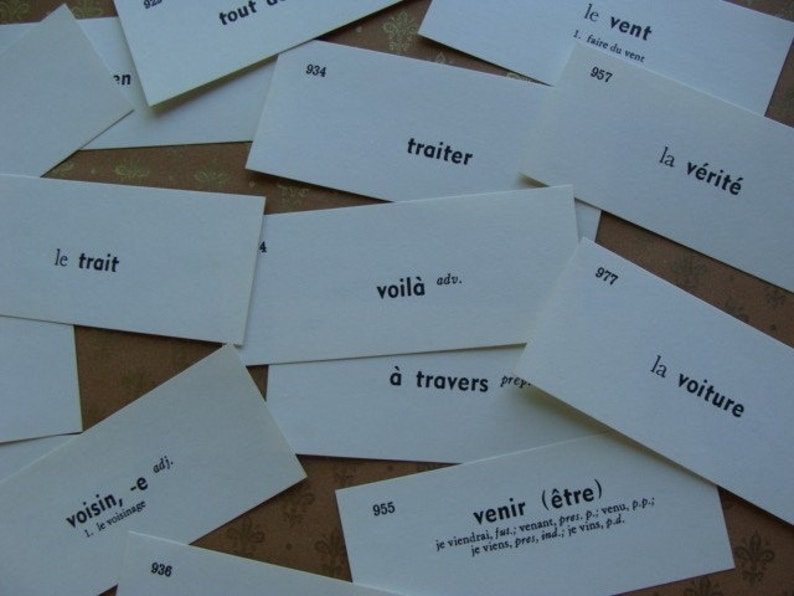 One Dozen Vintage Plain French Flash Cards - Etsy