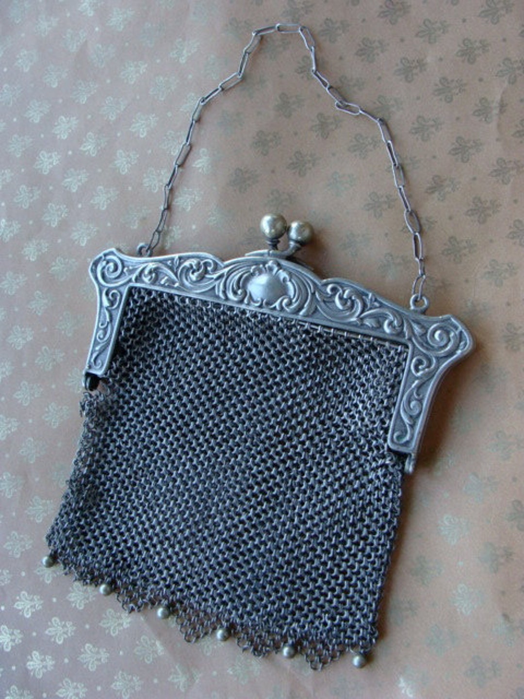 Antique Engraved Silver Mesh Victorian Edwardian Purse - Etsy