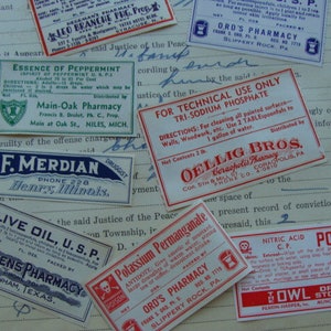 24 Different Antique Medical Pharmacy and Drug Co. Labels Lot N024 ...