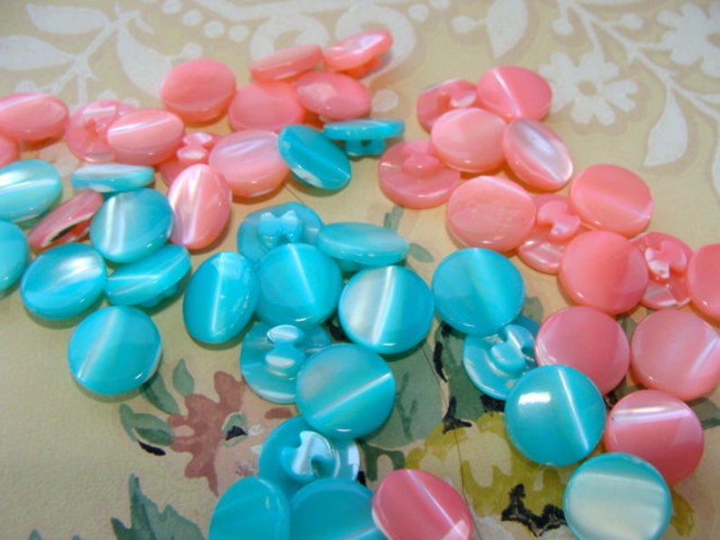 2 Dozen Vintage Pink and Aqua Genuine Pearl Buttons 1950s - Etsy