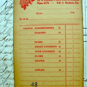 Vintage Antique Fruit Farm Invoice Receipts - Etsy
