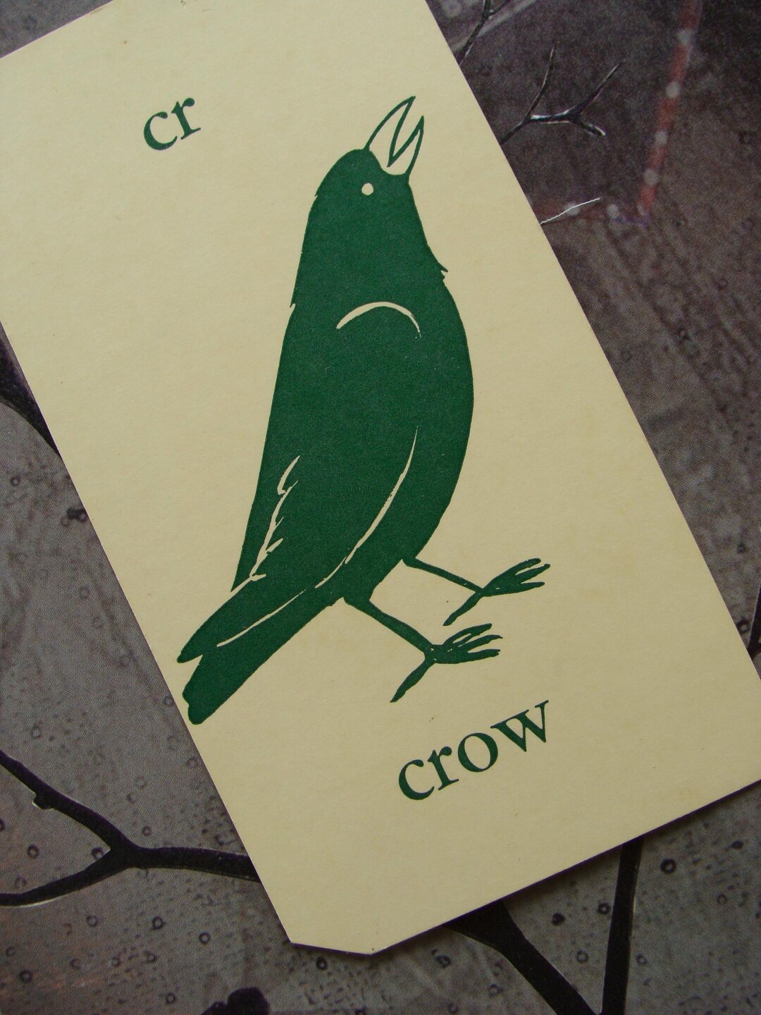 Vintage Crow Double Sided Flash Card - Etsy