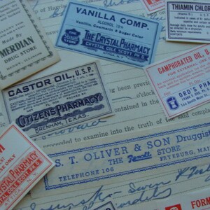 24 Different Antique Medical Pharmacy and Drug Co. Labels Lot N024 ...