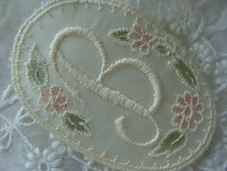 Vintage Victorian Lace Embroidered Monogram Calligraphy Letter - Etsy