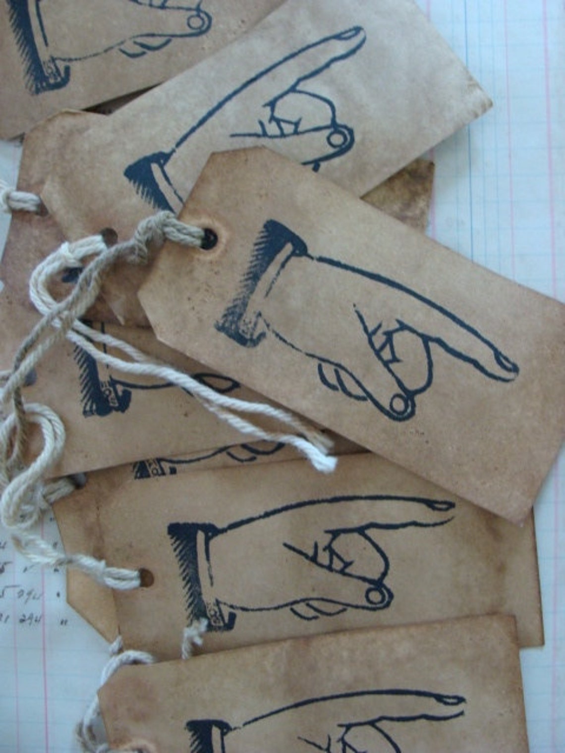 Hand Dyed and Hand Stamped Large Finger Pointing Steampunk - Etsy UK