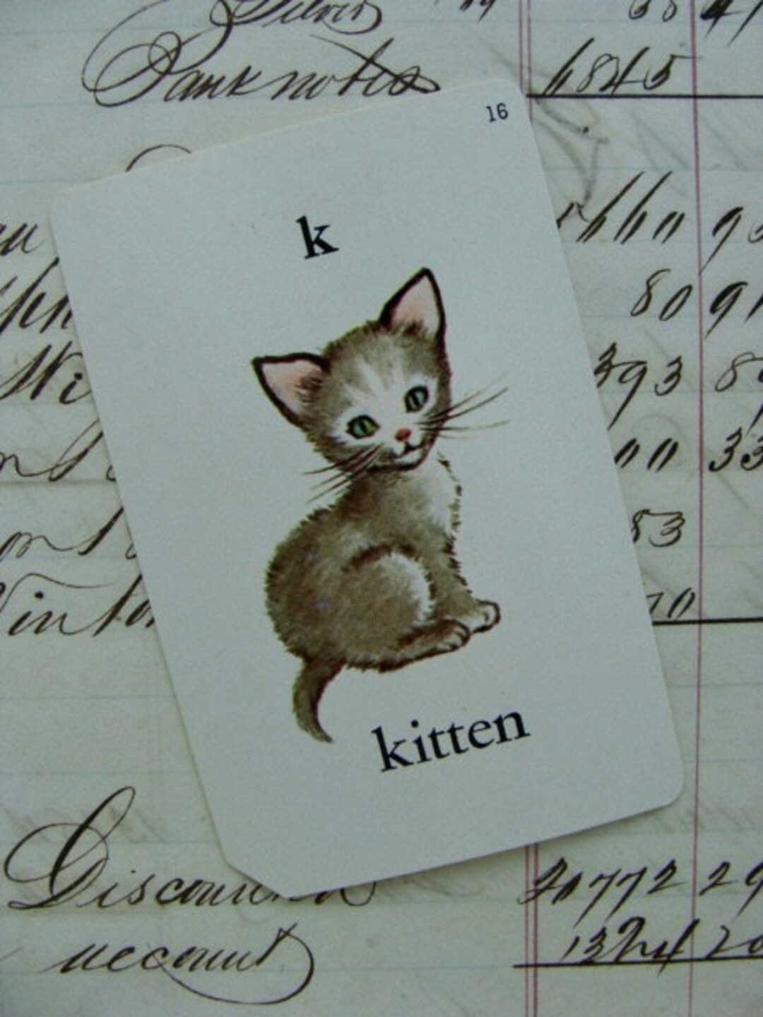 Vintage Kitten Kitsch Kitty Cat Flash Card - Etsy