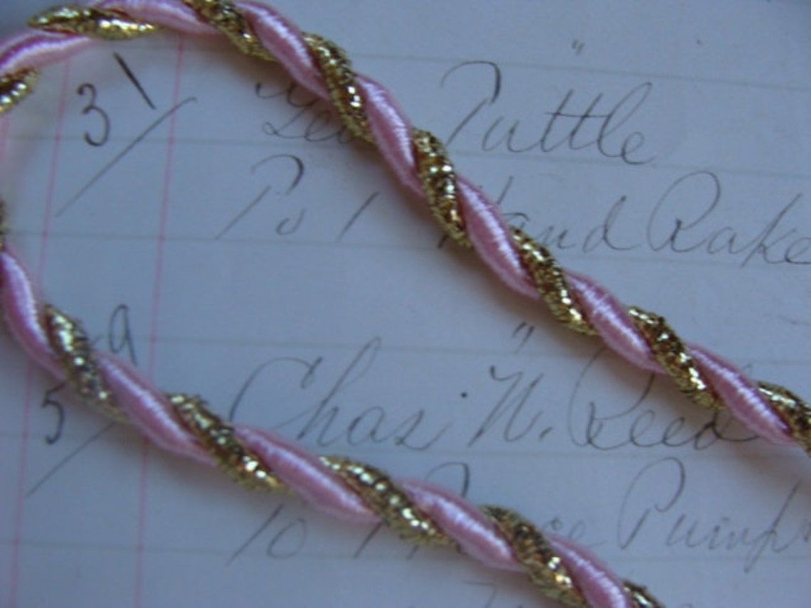 Stunning Metallic and Blush Pink Twisted Cord Trim Limited Supply - Etsy