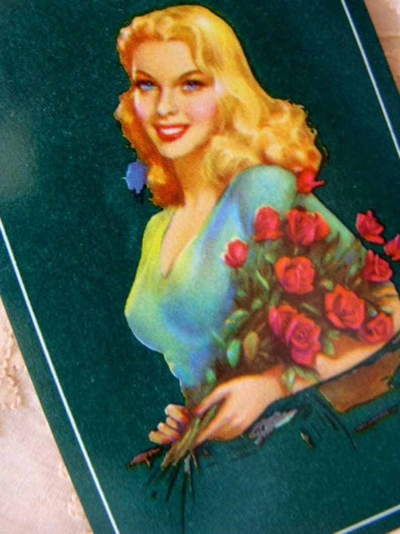 Vintage Pin up Lot With Beautiful Red Roses - Etsy