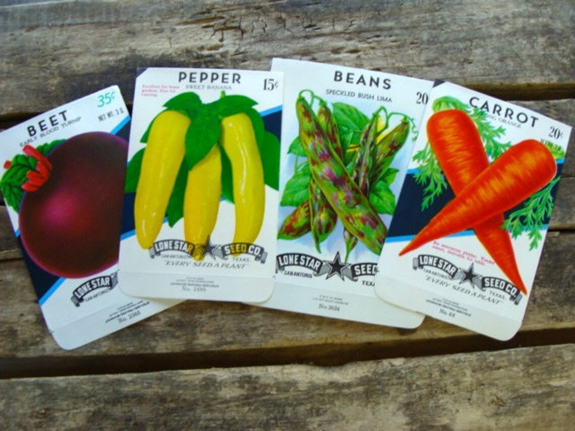Beautiful Antique Empty Seed Packets Unused Vintage Vegetable - Etsy