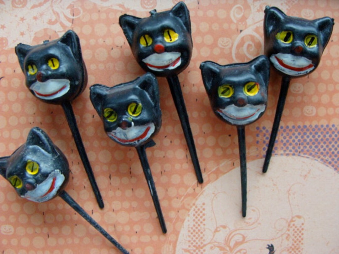 Vintage Halloween Kitsch 1950s Cupcake Picks - Etsy