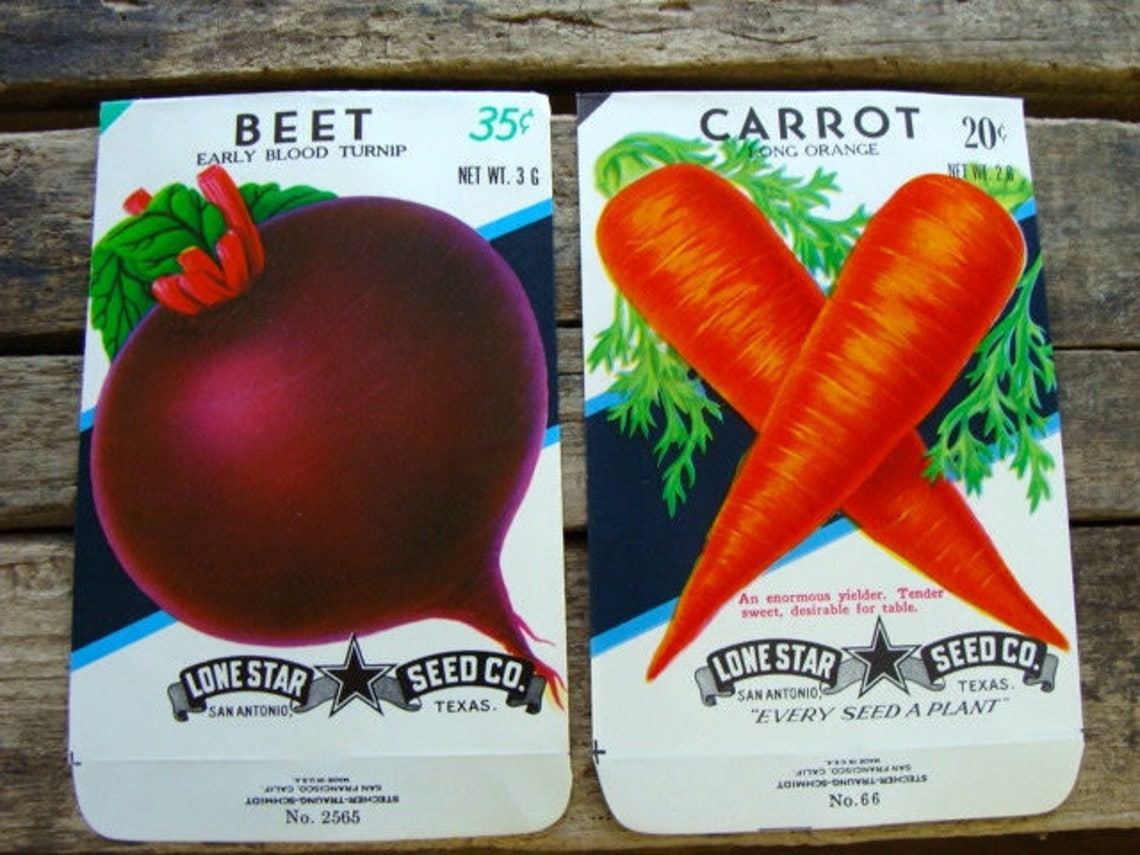 Beautiful Antique Empty Seed Packets Unused Vintage Vegetable - Etsy
