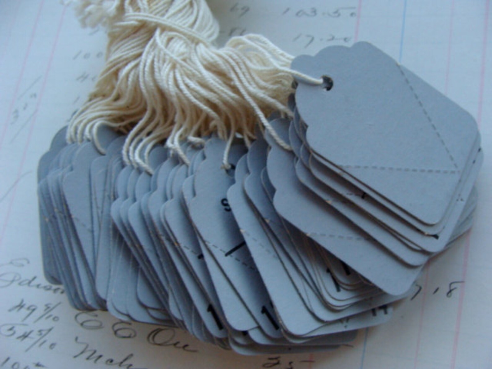 Vintage String Tags One Dozen Vintage Gorgeous French Blue Color ...