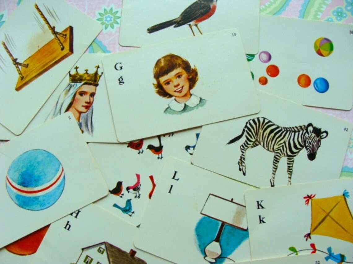 Very Vintage Picture Flash Card Lot - Etsy