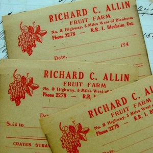 Vintage Antique Fruit Farm Invoice Receipts - Etsy
