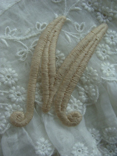 Vintage Victorian Embroidered Monogram Calligraphy Script Letter M - Etsy