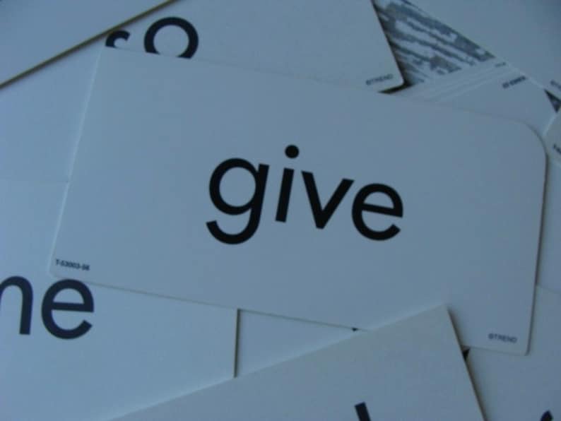 Six Vintage Antique 1970s Word Flash Cards - Etsy