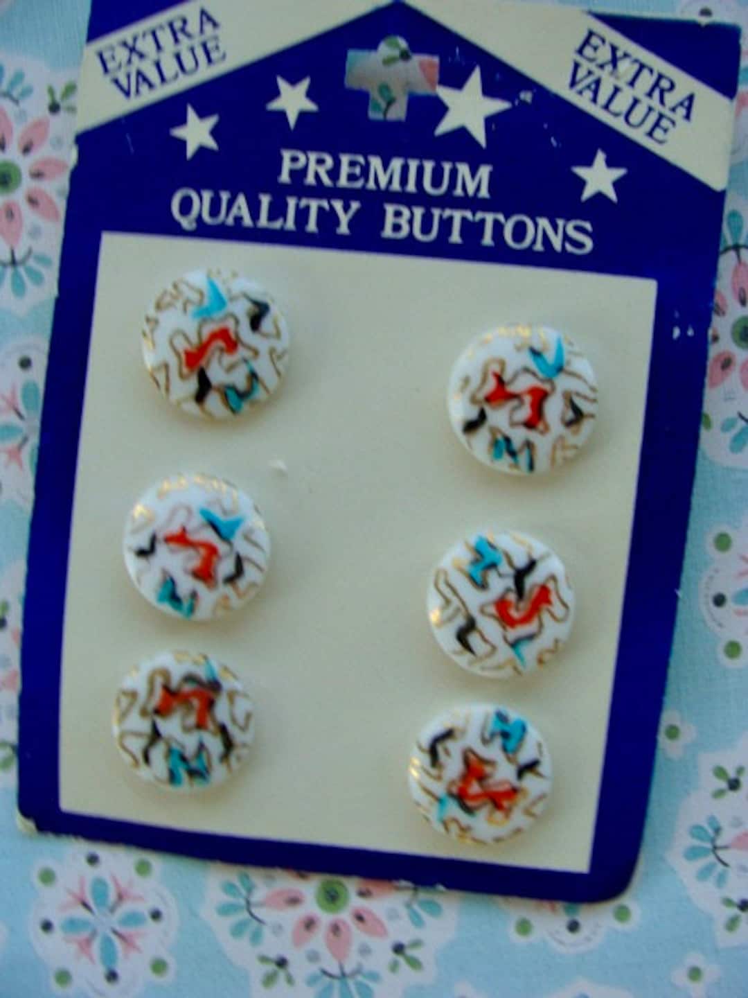 Beautiful High End Vintage Glass Buttons on Original Card - Etsy
