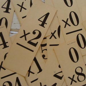 Very Large Math Flash Cards, Numbered Antique Mixed Mathematics Flash ...