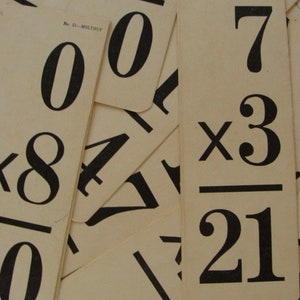 Very Large Math Flash Cards, Numbered Antique Mixed Mathematics Flash ...