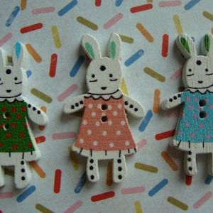 Sweet Adorable Bunny Buttons Bunnies in Rabbit Dresses Lot - Etsy