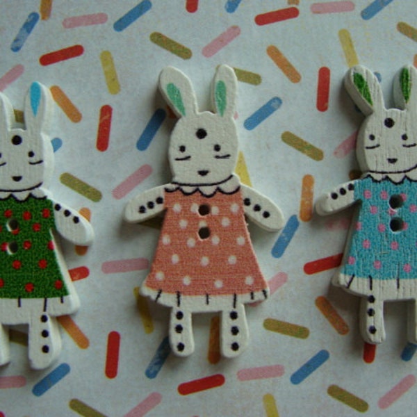 Bunny Rabbit Button - Etsy