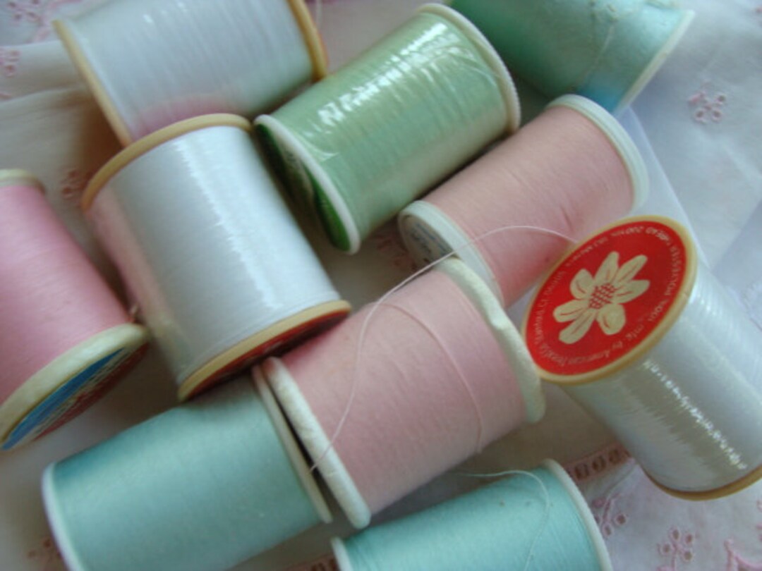3 Vintage Shabby Chic Large Mixed Thread Spools Lot N041 Most Requested ...