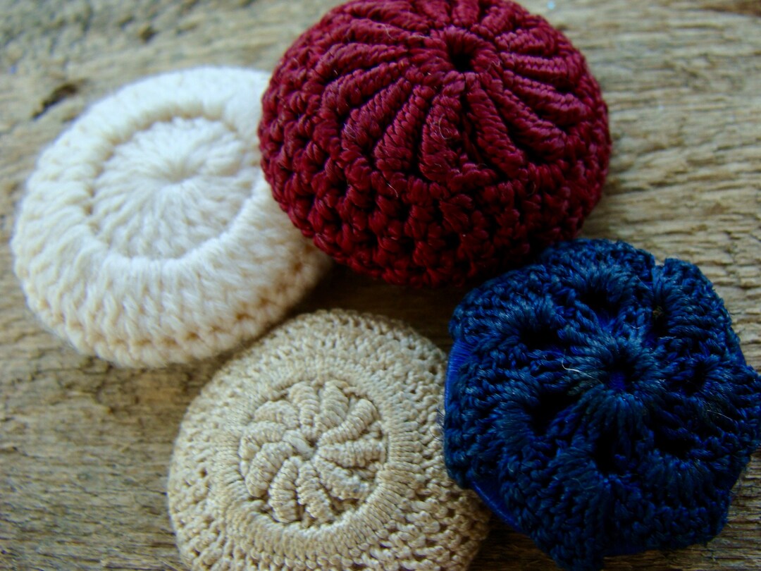8 Beautiful Vintage Antique Crochet Buttons Handmade Vintage Farmhouse ...
