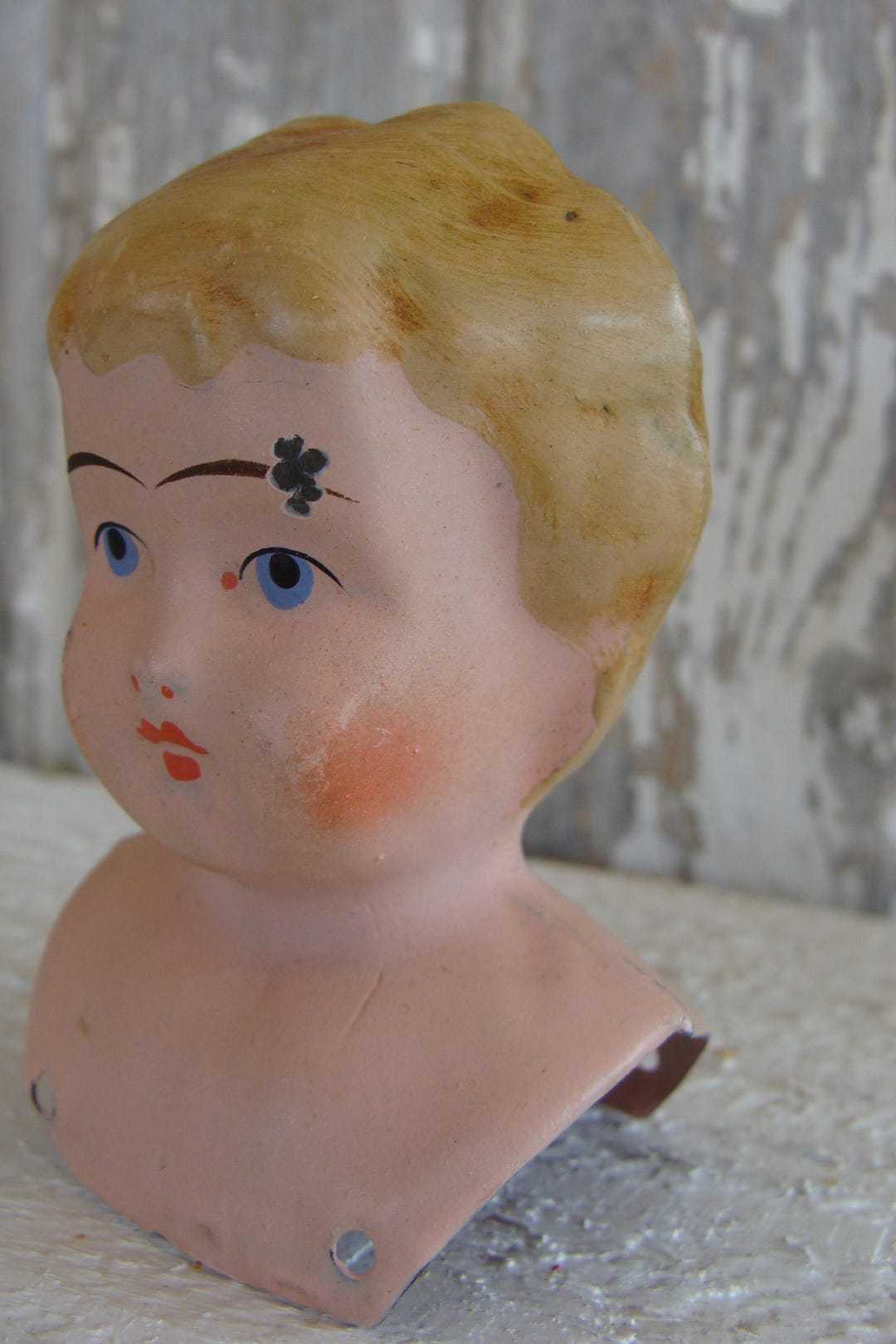 One Antique Minerva German Tin Metal Doll Head N025 - Etsy
