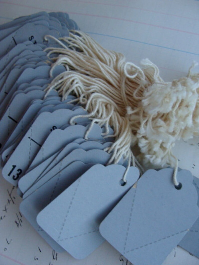 Vintage String Tags One Dozen Vintage Gorgeous French Blue - Etsy