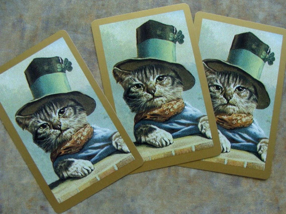 Antique Cats Trade Playing Cards Alice | Etsy