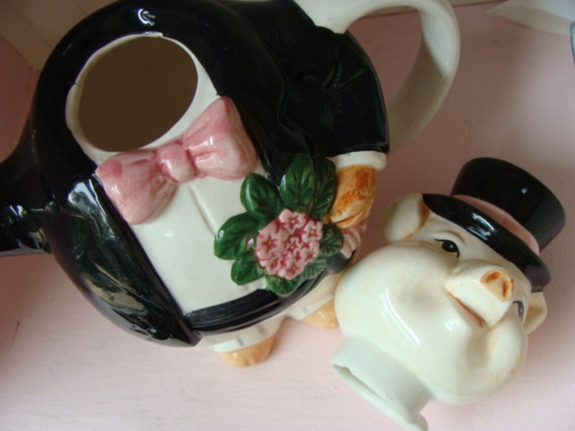 Antique Vintage Kitsch Original Piggy Tea Pot N0 24 - Etsy