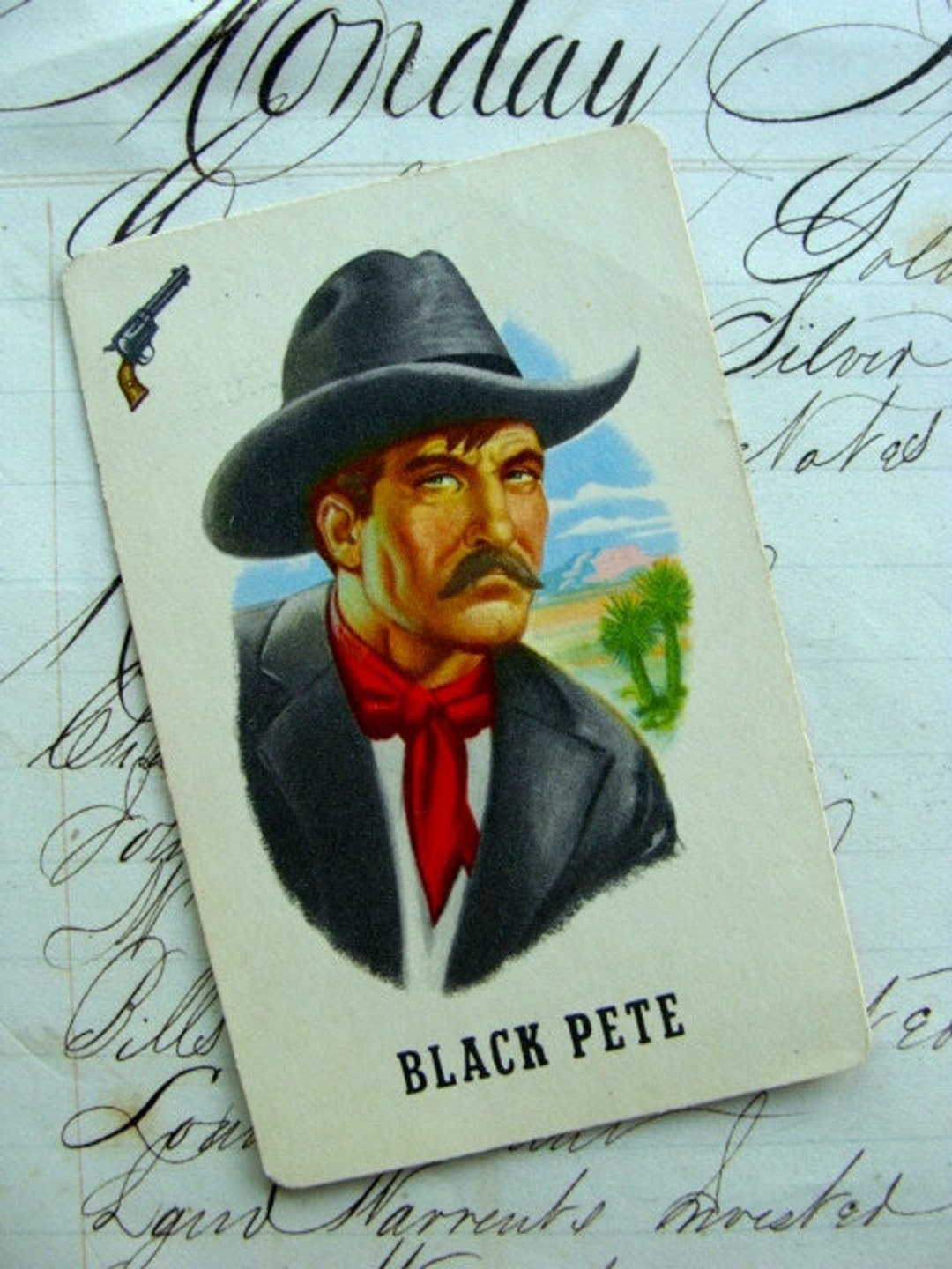 Rare Vintage Cowboy Flash Card - Etsy