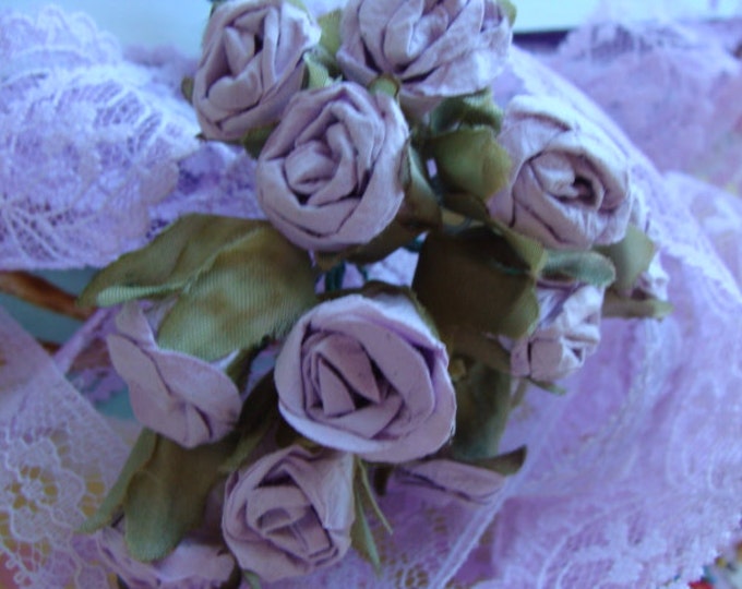 Gorgeous True Vintage Millinery Two Bunches Lavender Paper Roses - Etsy