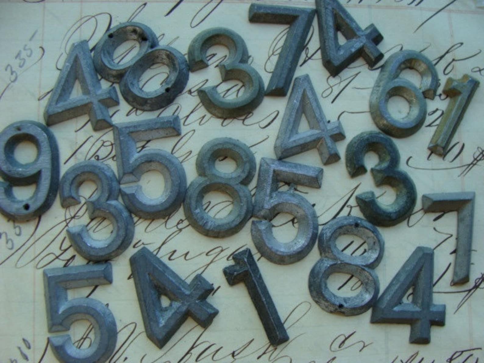 One Gorgeous Antique 1930's Lead Numbers Great for Mixed - Etsy