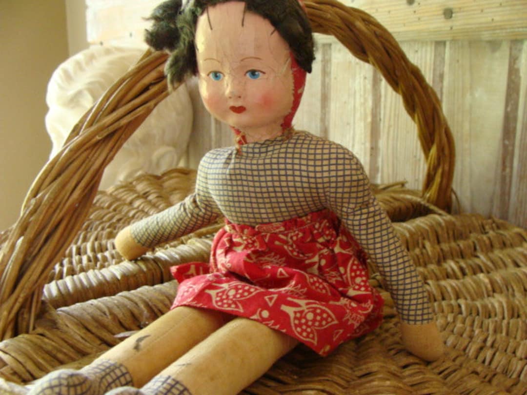Antique 1950s Vintage Kitsch Rag Doll for the Farmhouse - Etsy