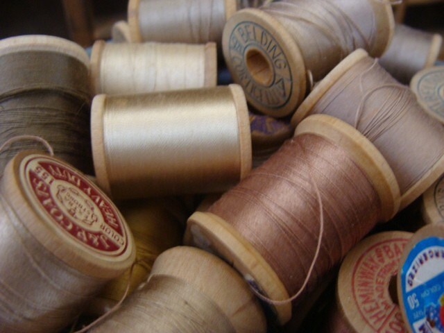 Vintage Wooden Thread Spools Victorian - Etsy