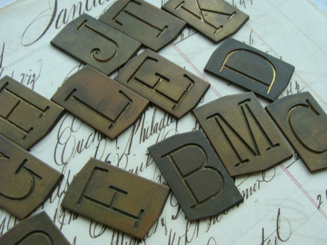 Vintage Salvaged Antique Brass Initial You Choose See Pictures - Etsy