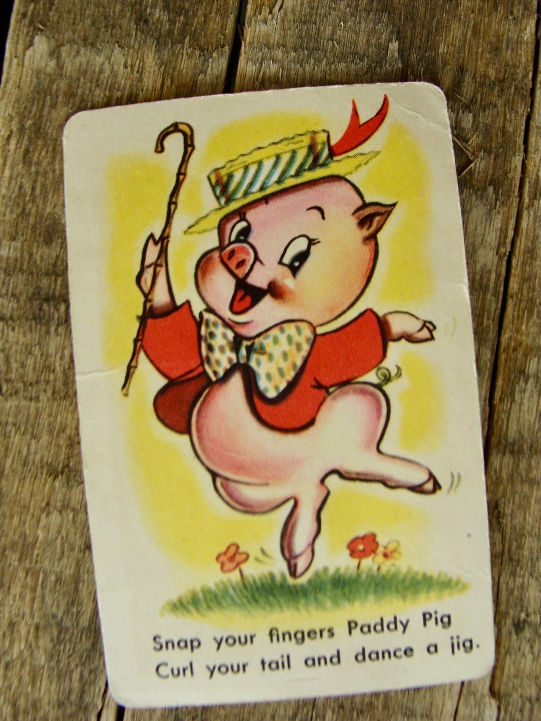 Antique Adorable Farmhouse Pig Rare Flash Playing Card - Etsy