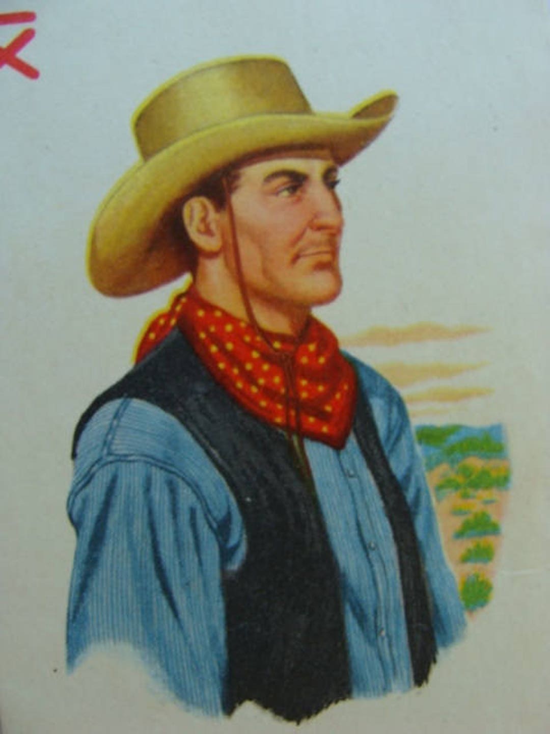 Rare Vintage Cowboy Flash Card - Etsy