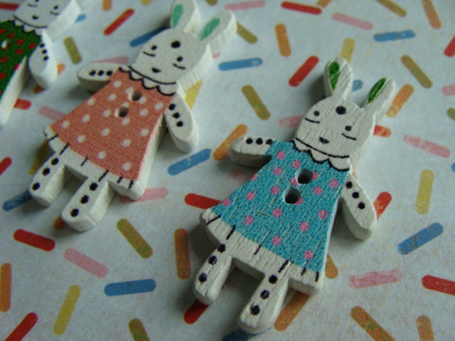 Sweet Adorable Bunny Buttons Bunnies in Rabbit Dresses Lot - Etsy